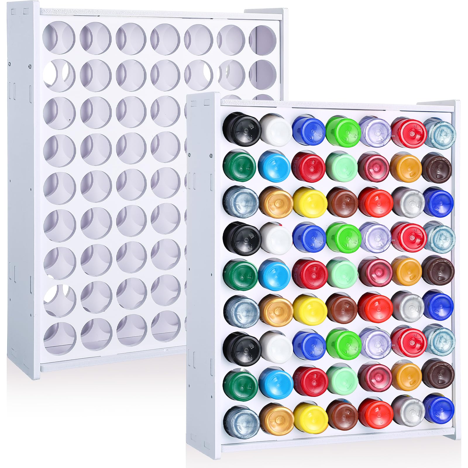 Amazon.com: Sunnychicc 2 Pcs 63 Holes Craft Paint Storage Organizer ...