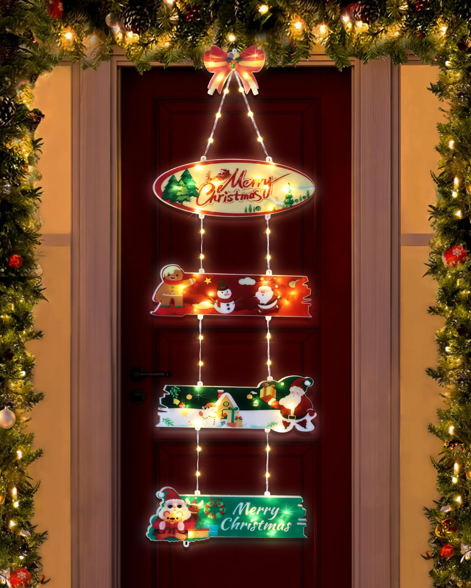 Amazon.com: Christmas Door Sign Decorations, 3ft LED Merry Christmas ...