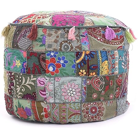 Amazon.com: KLAVATE Ganesham Indian Hippie Vintage Cotton Floor Pillow & Cushion Patchwork Bean ...