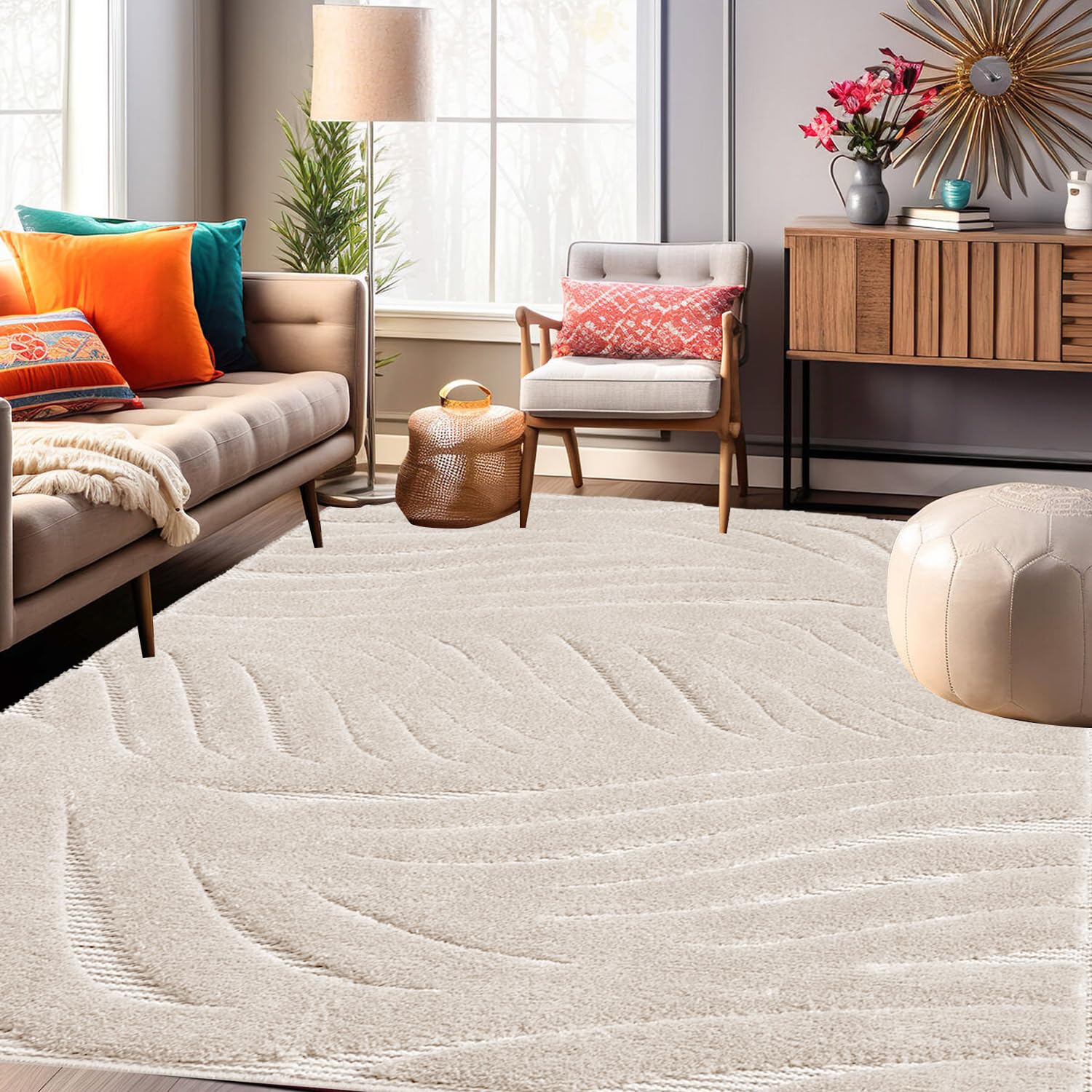 Large Area Rug for Bedroom Super Soft Non Shedding Shaggy Rug with a ...