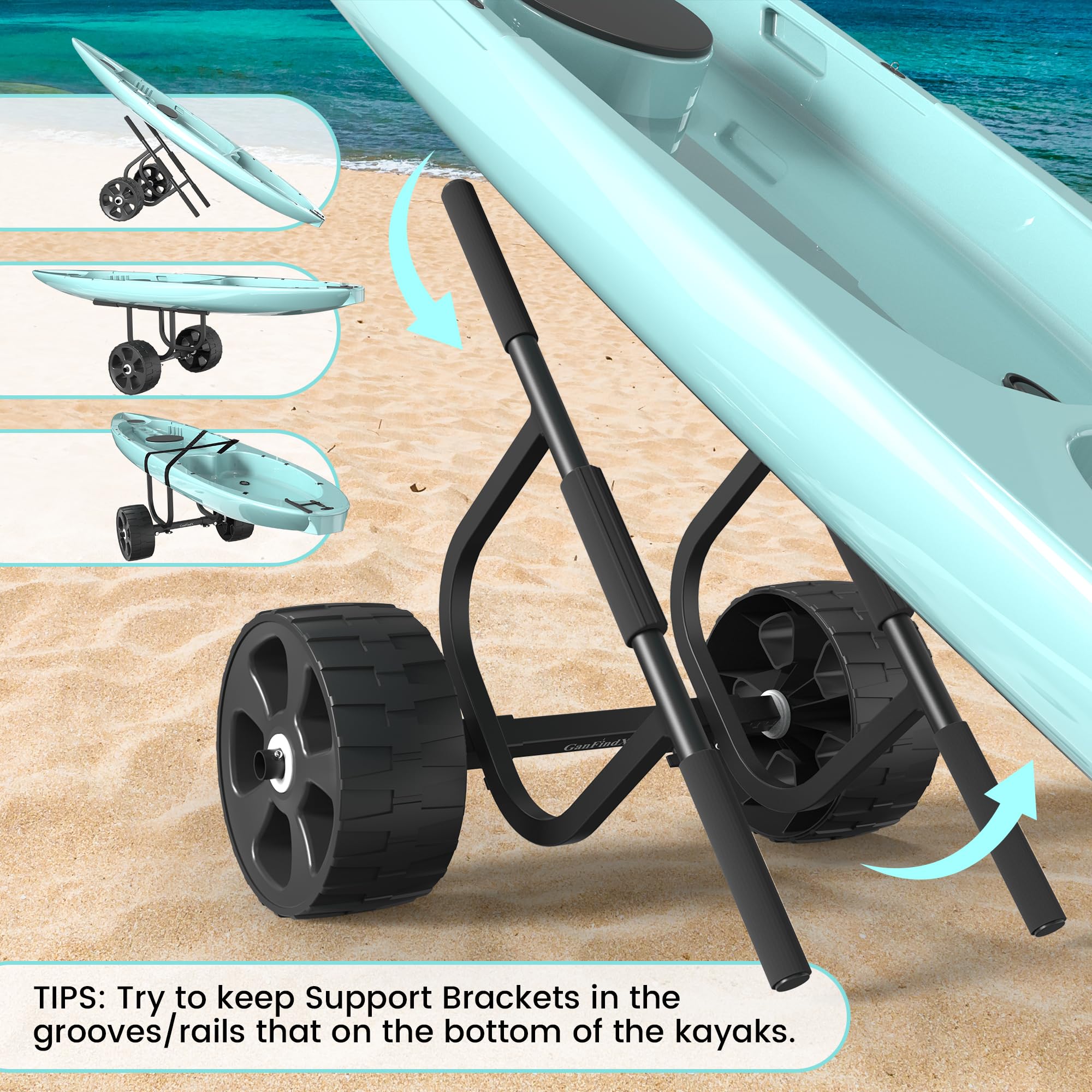 Snapklik.com : Heavy-Duty Universal Kayak Cart Dolly Made Of High ...