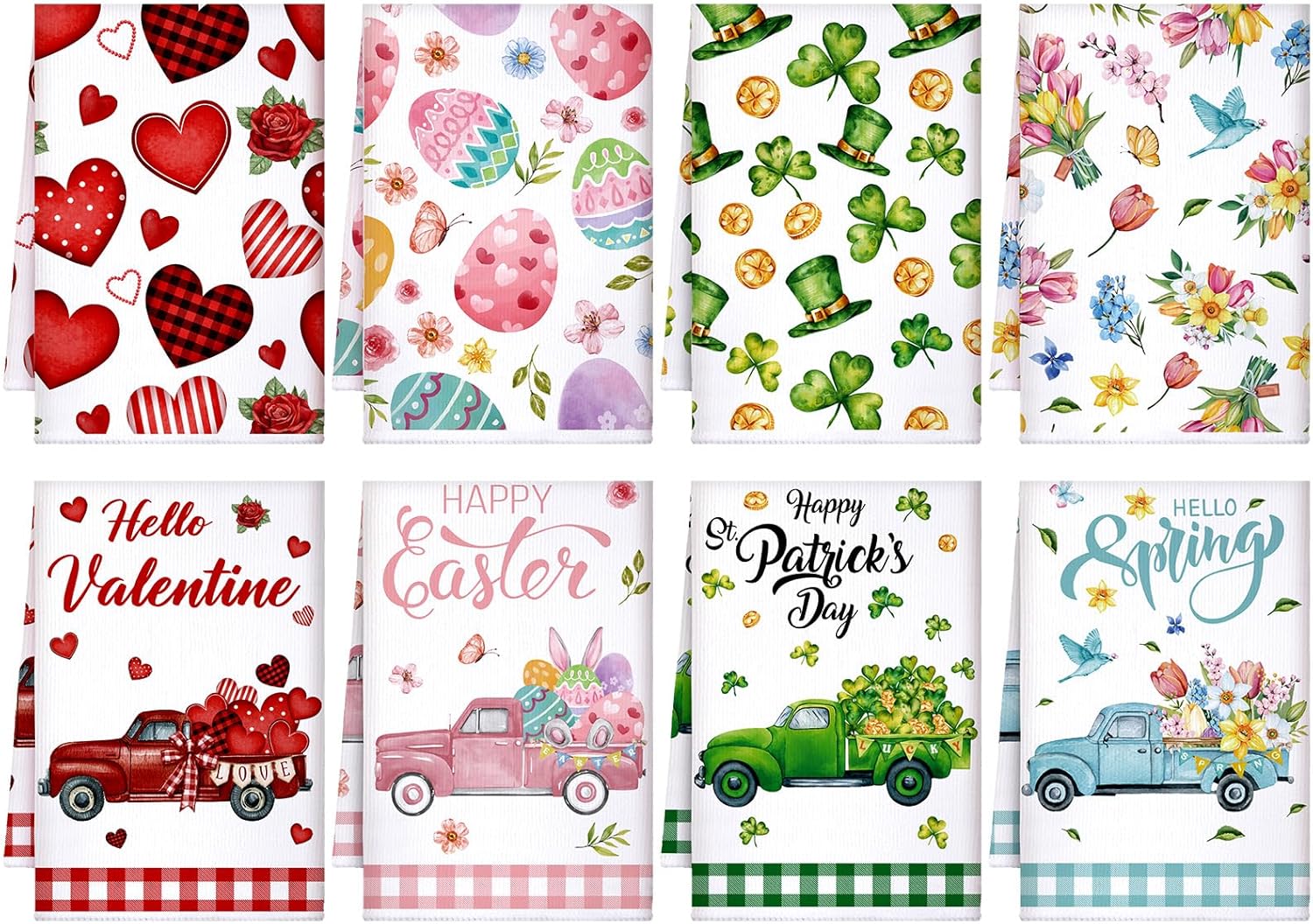 Amazon.com: VitalCozy 8 Pcs Valentines Day St Patrick's Day Easter ...