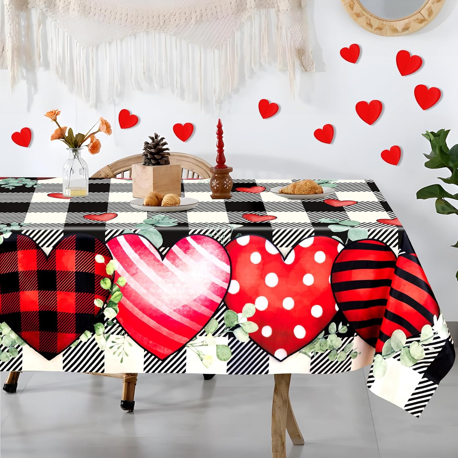 Amazon.com: Tieshankao Valentines Day Decor Tablecloth 60x84 Inch ...