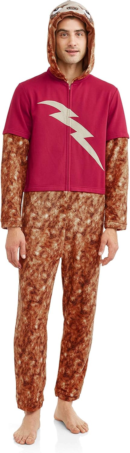 Amazon.com: Briefly Stated Men's Lightning Slow Sloth One Piece Hooded ...