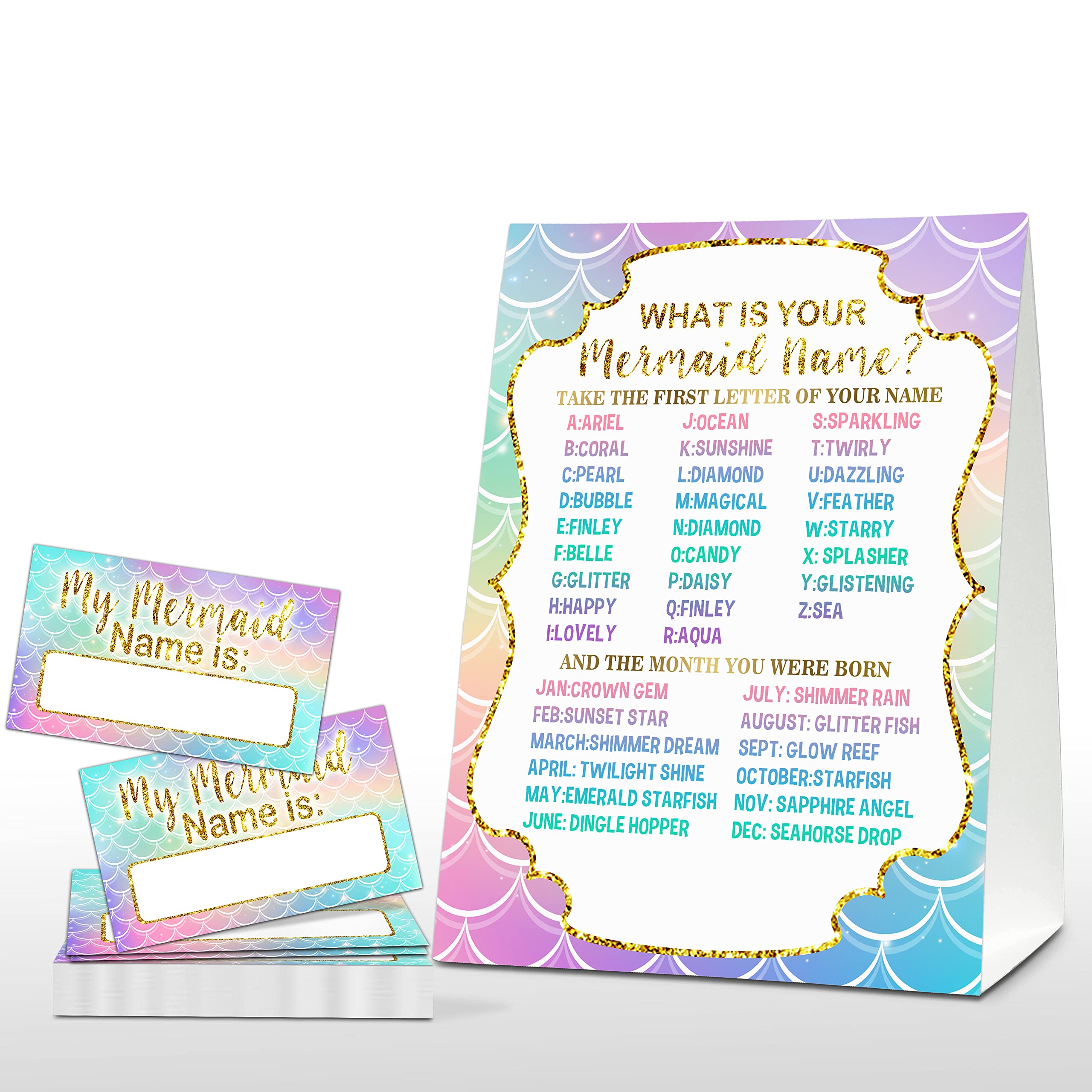 Amazon.com: What's Your Mermaid Name Game - Whimsical Mermaid Birthday ...