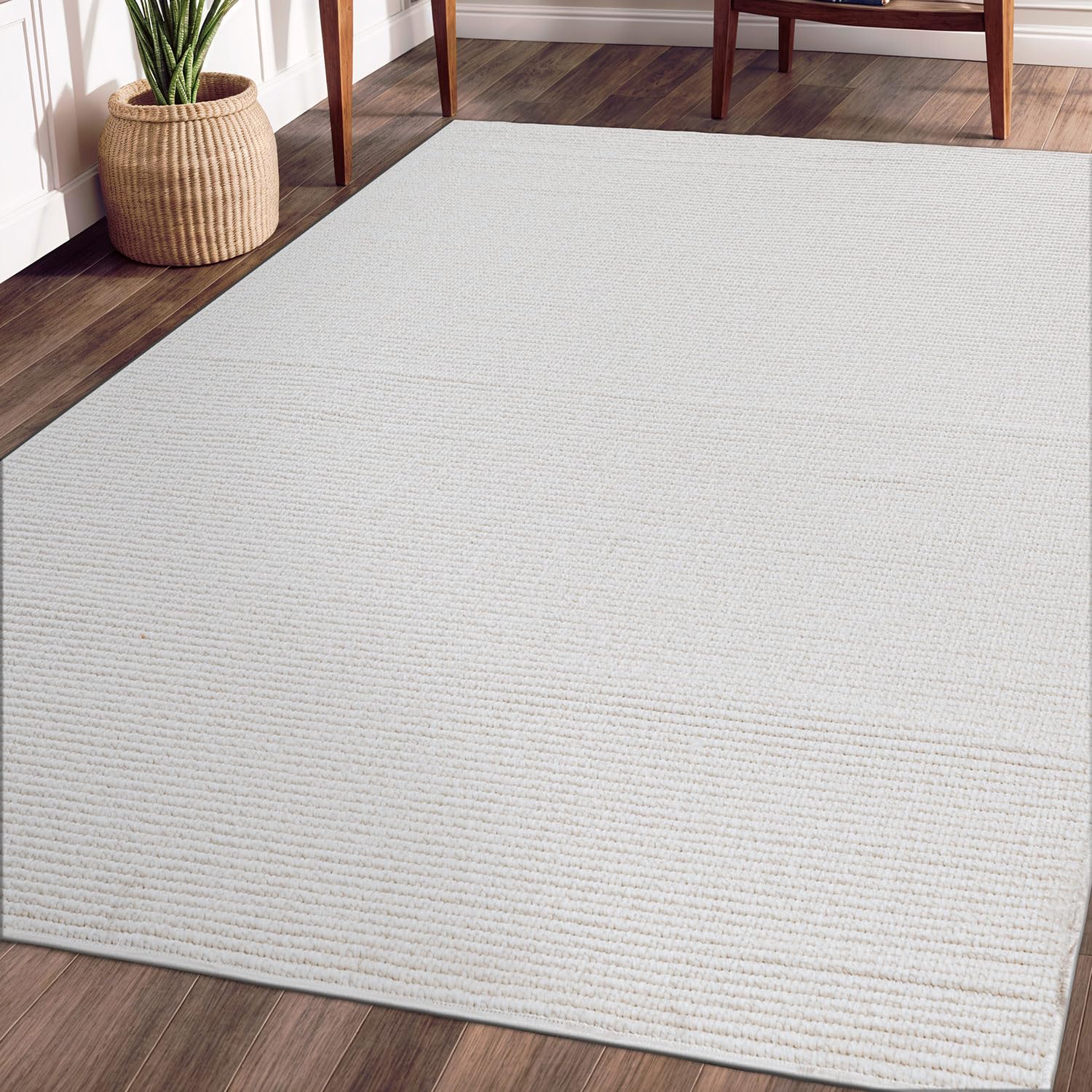 Amazon.com: Beverly Rug Micro Loop Area Rug White 8x10 Modern Luxury ...