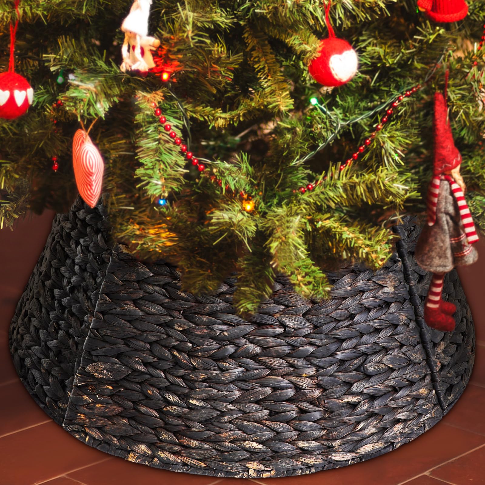 Amazon.com: Liliful Christmas Tree Collar Woven Tree Collar Tree Ring ...