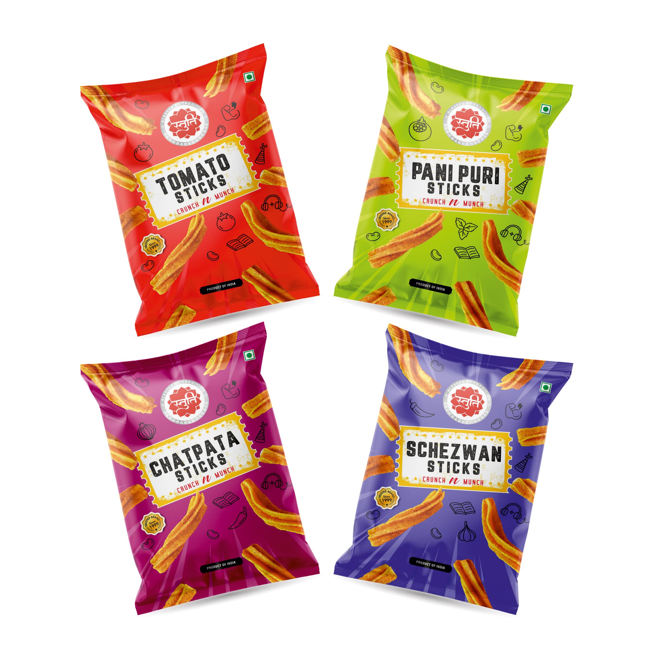 Stuti Soya Sticks Combo Of 4 Masala Munch Crunchy Crispy | Desertcart INDIA