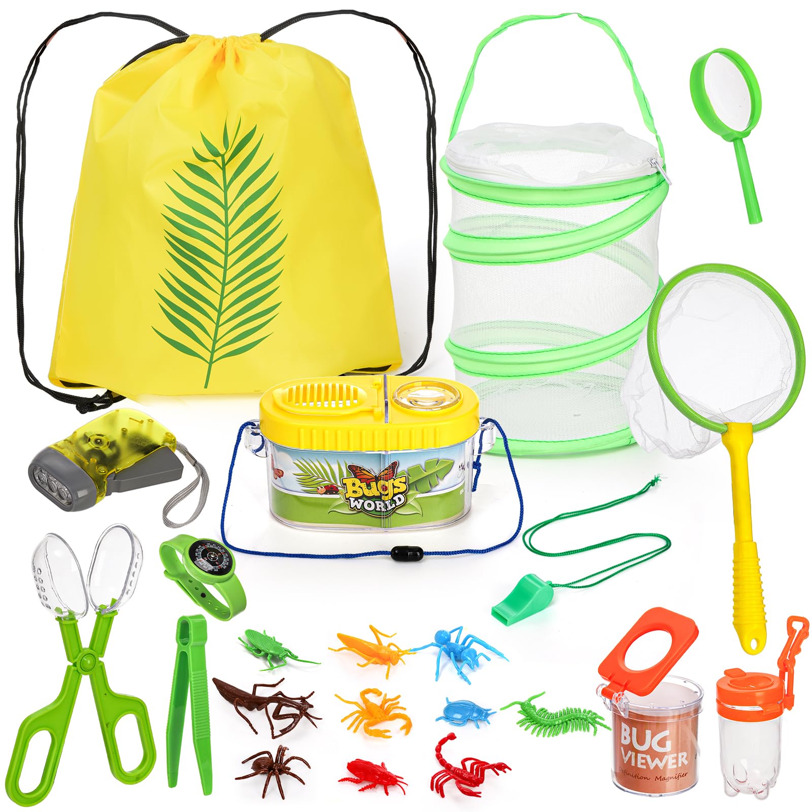 Amazon.com: Coloch 21 Pieces Kids Outdoor Explorer Kit & Bug Catcher ...
