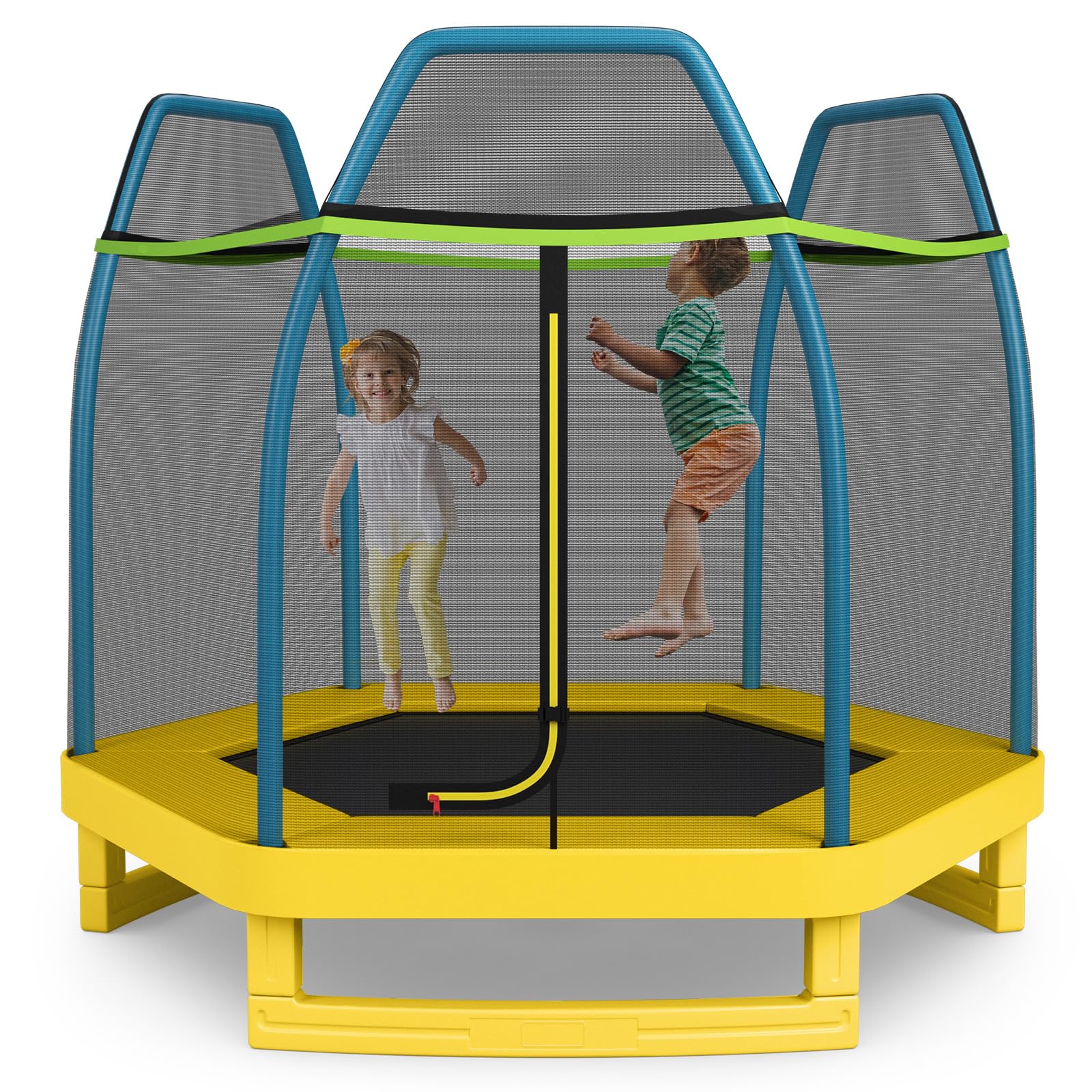 Goplus 7FT Trampoline for Kids, ASTM Approved Trampoline with Enclosure ...