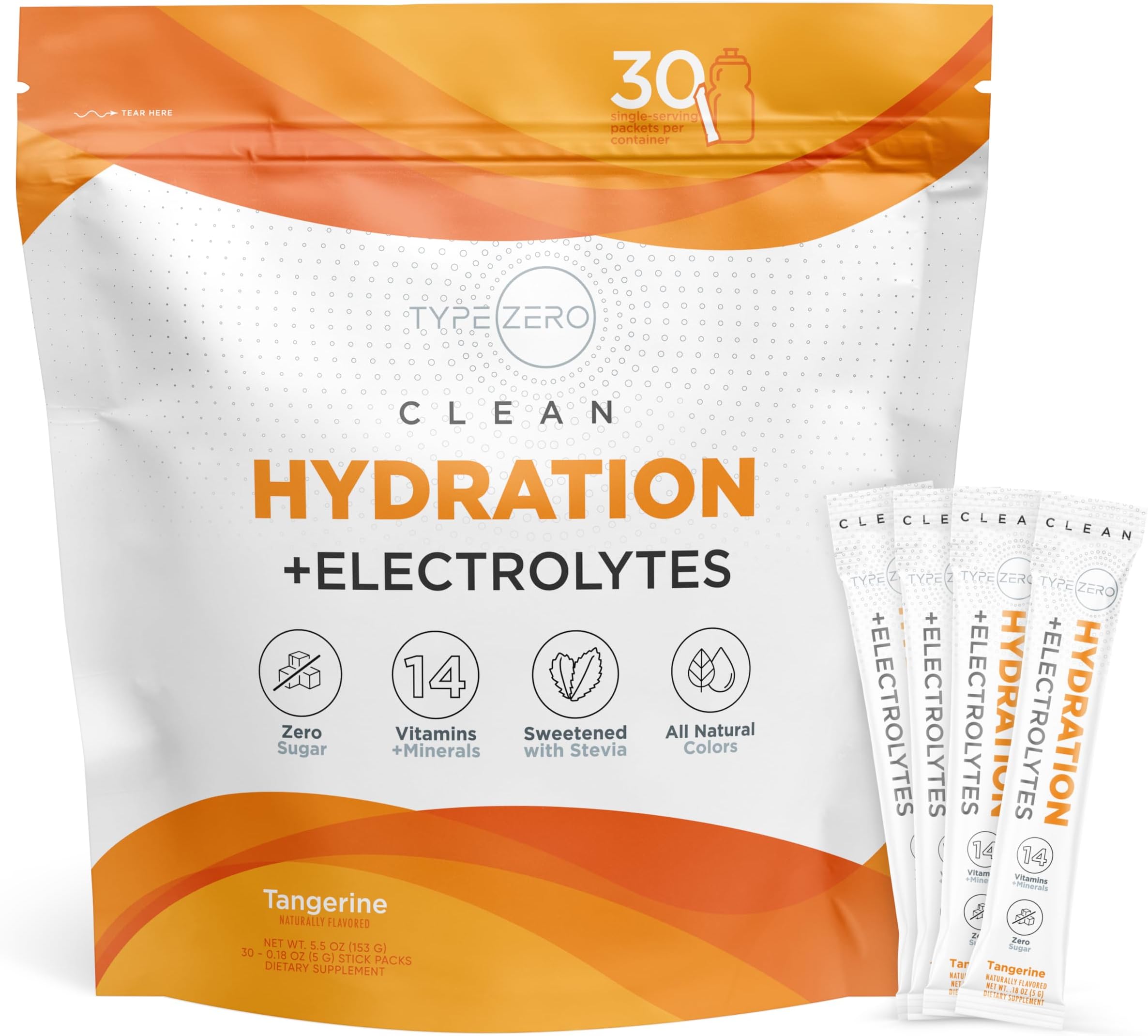Amazon.com: Type Zero Clean Hydration + Electrolytes Drink Mix (30 ...