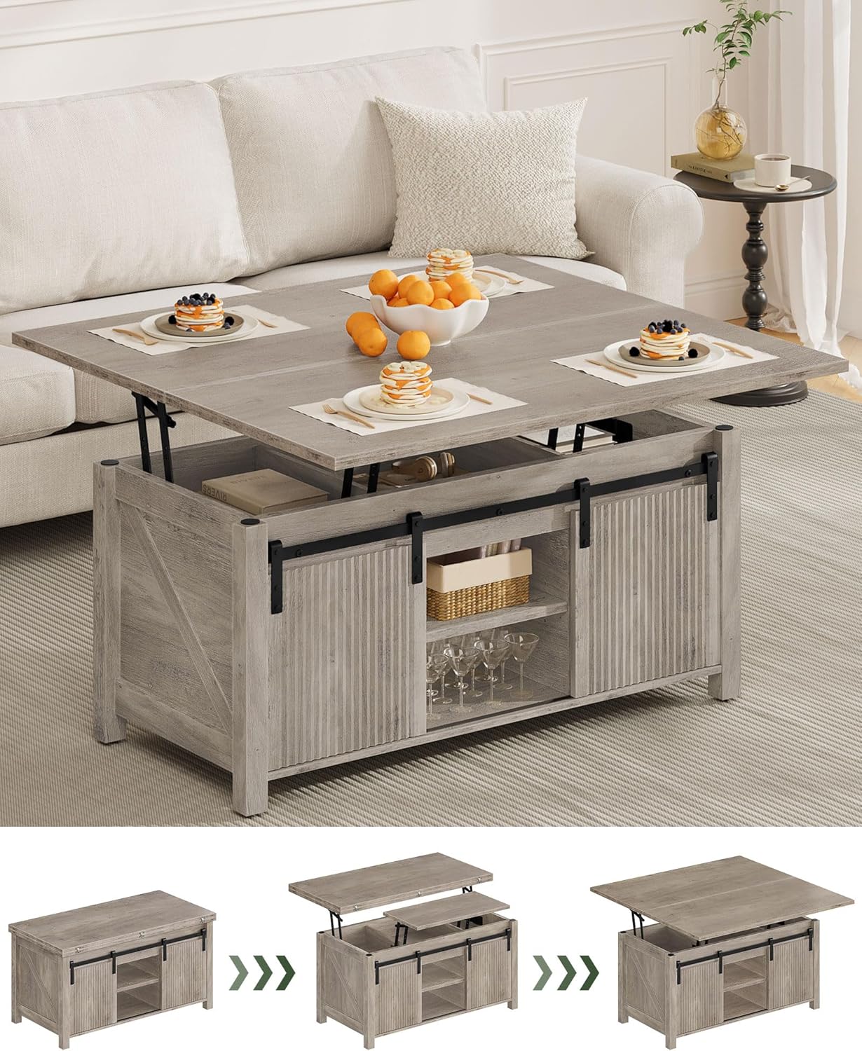 Amazon.com: CHOEZON Lift Top Coffee Table, 4 in 1 Versatile Coffee ...
