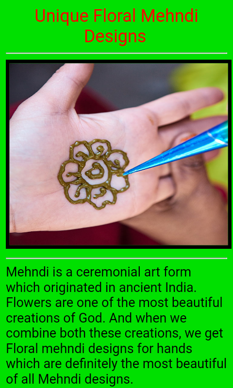Easy Flower Henna Designs For Hands