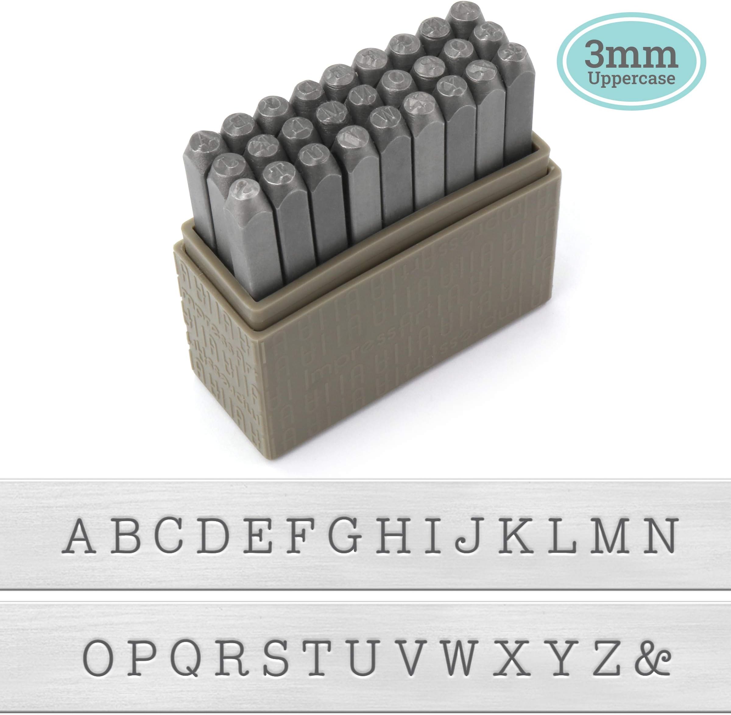 Amazon.com: ImpressArt Arcadia Lowercase Letter Metal Stamps Set, 3mm ...