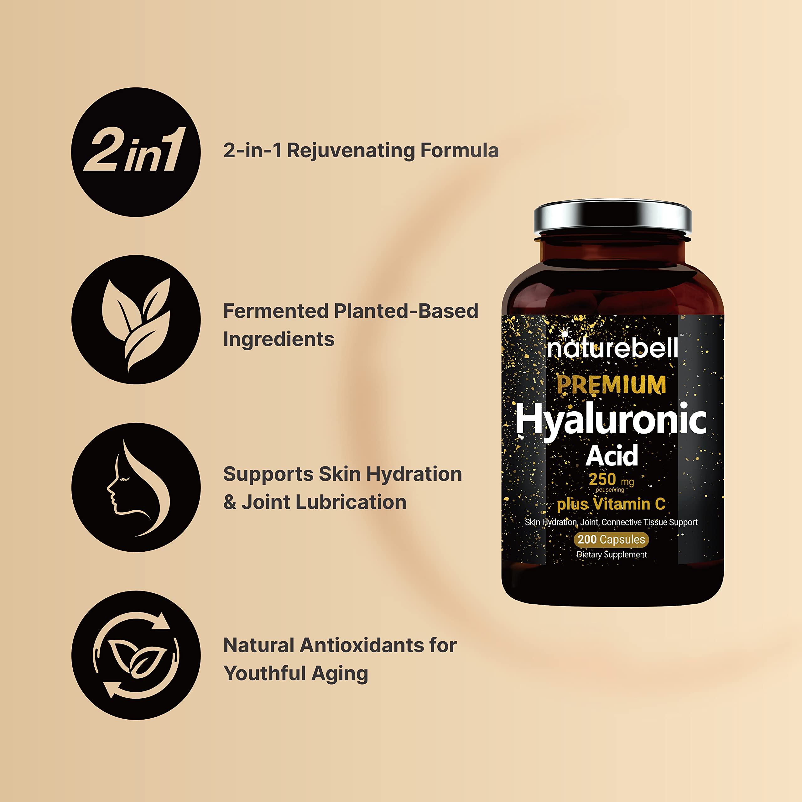 Snapklik.com : NatureBell Hyaluronic Acid Supplements 250mg240 Capsules