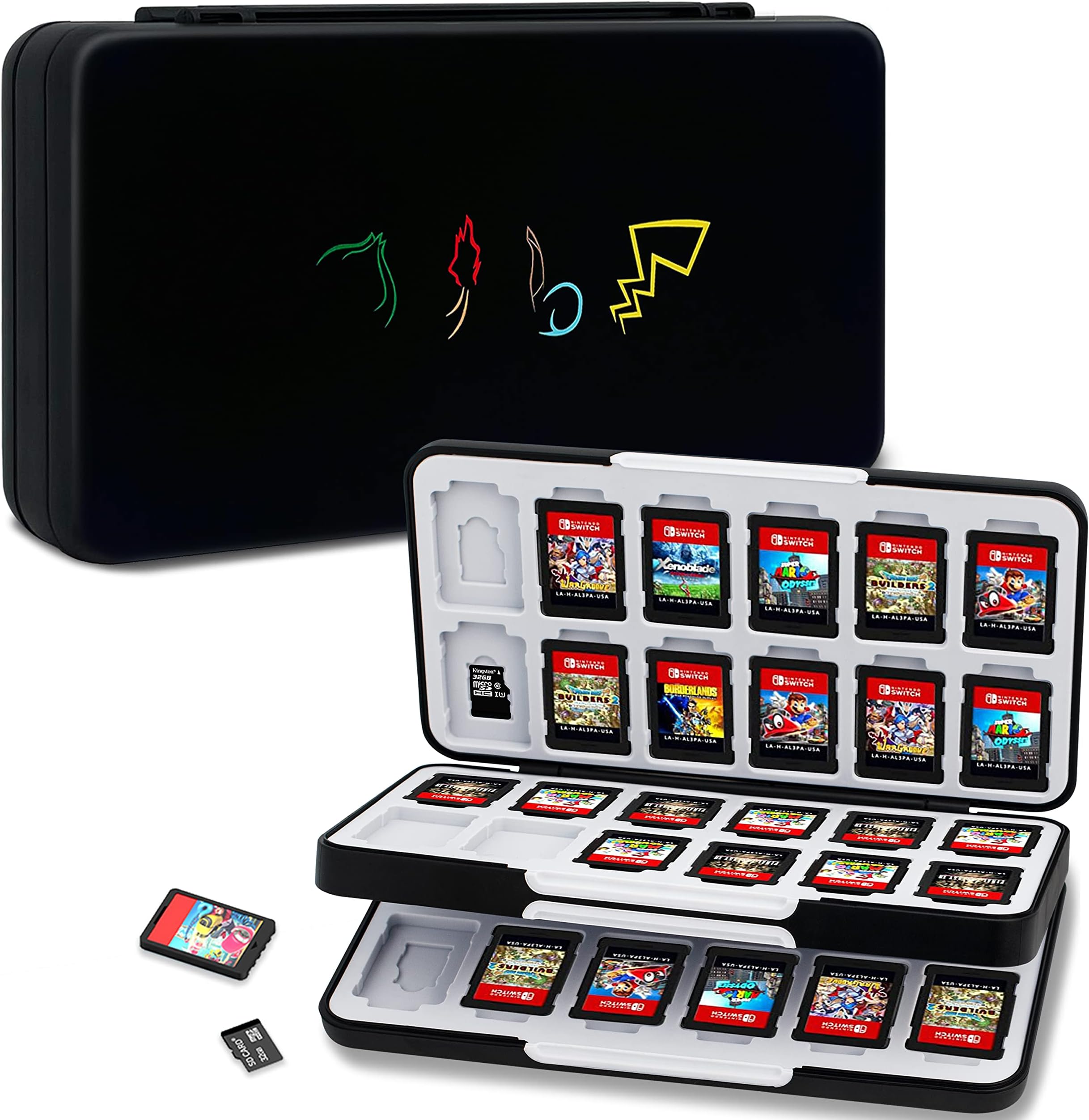 Amazon.com: NOOP Switch Game Case - 48 Game Card Slots & 24 Micro SD ...