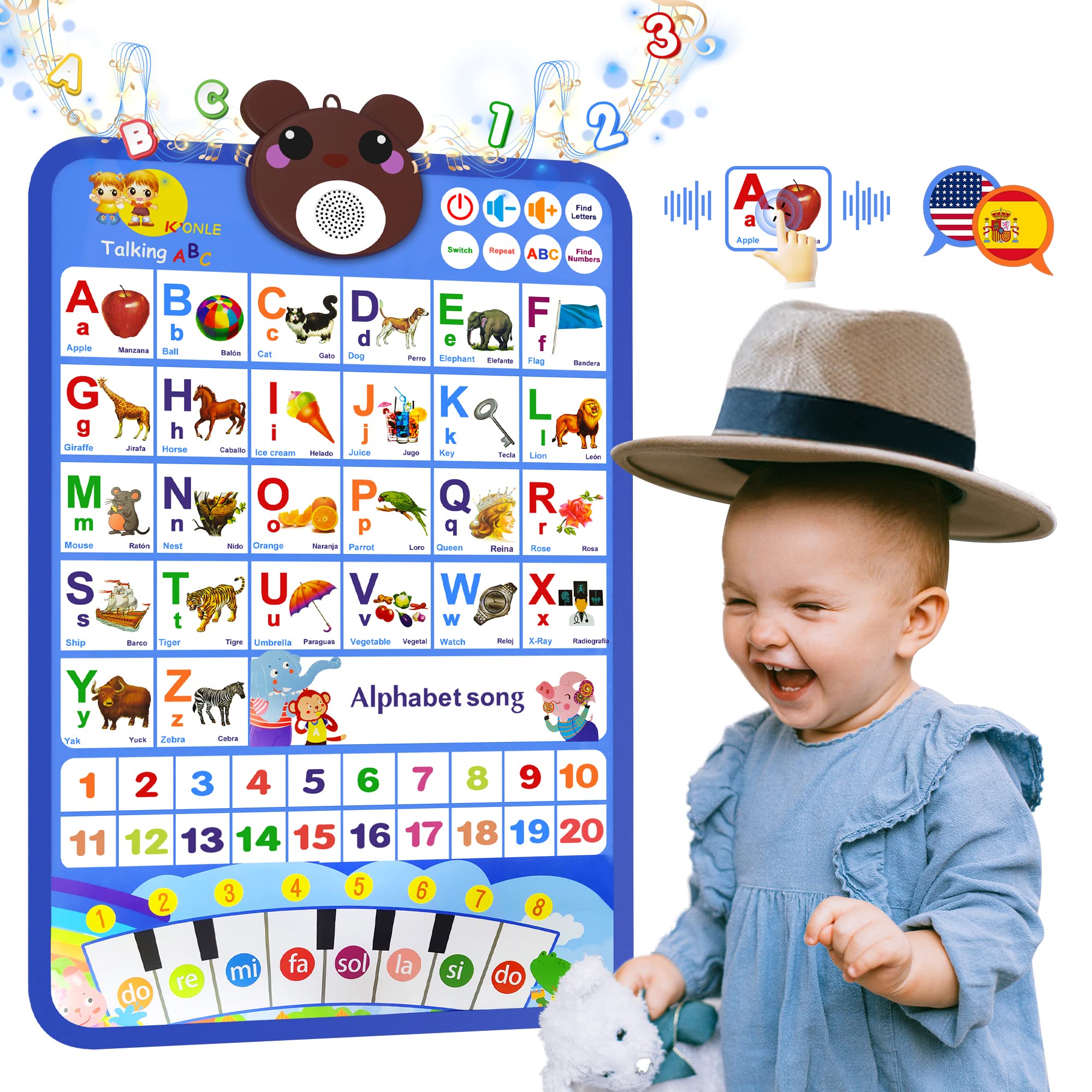 Buy Unicherry Bilingual Talking Alphabet Eng & Spanish, Electronic ...