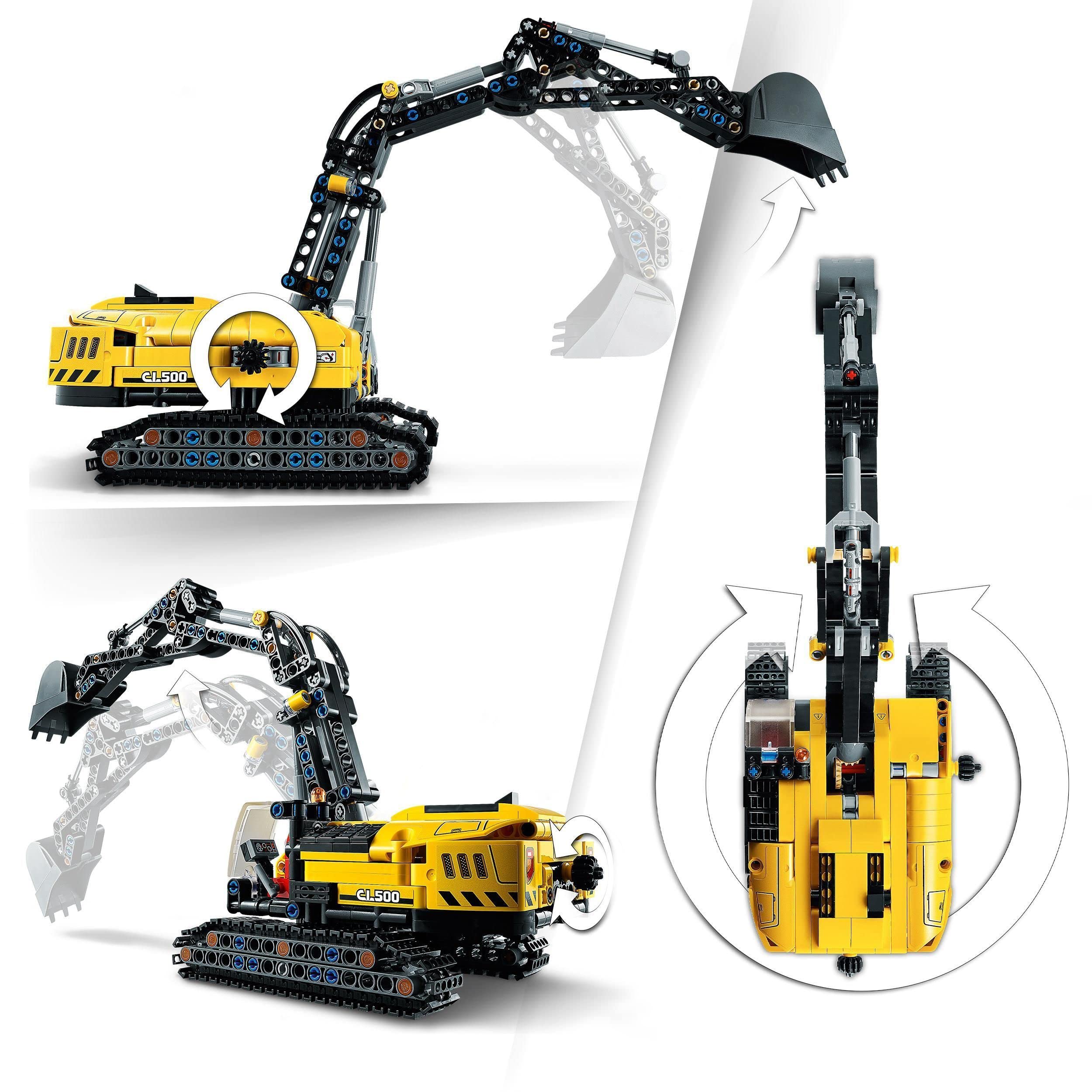 LEGO 42121 Technic Heavy-Duty Excavator Toy, 2 in 1 Model, Construction ...