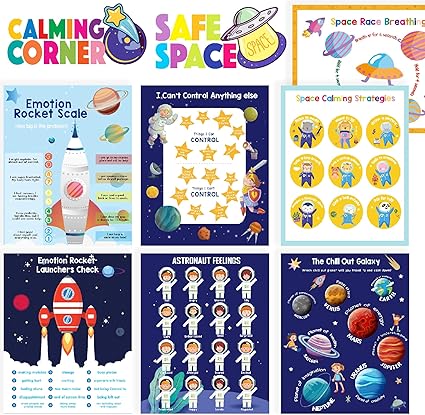 Amazon.com: 9 Calming Space Calm Down Corner Bulletin Board Decor ...