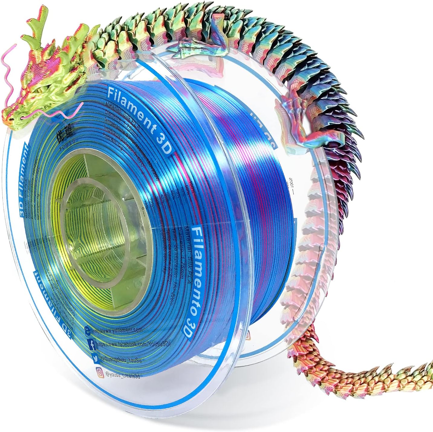 Amazon.com: MKOEM 4 Types Rainbow Multi Colored Fast Color Change PLA ...