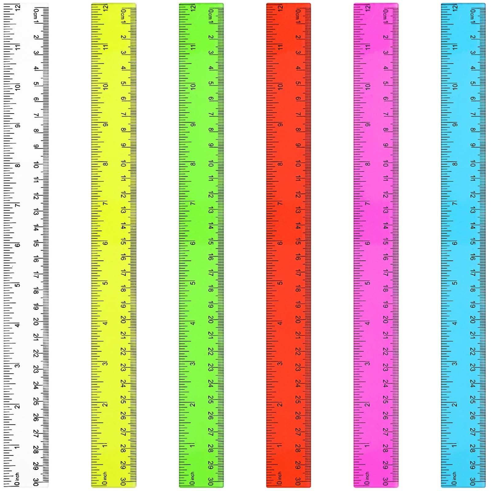 12 Inch Kids Ruler Clear Plastic Rulers For Kids School | Desertcart INDIA