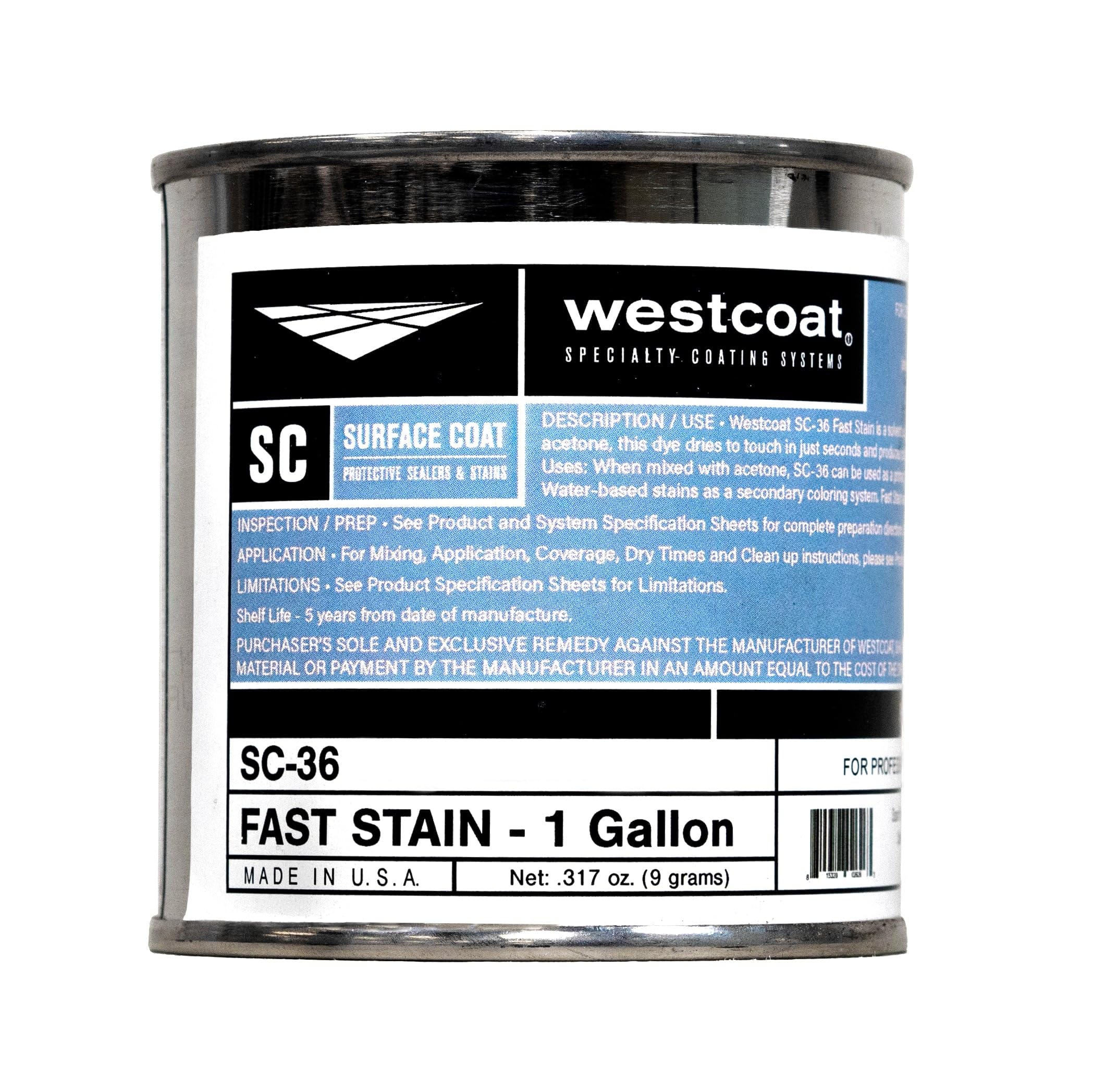 Westcoat SC-36 Fast Stain for Interior Concrete | Gray | 1/2 Pint Can ...