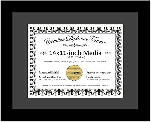 Amazon.com - Creative Picture Frames 14x11 Modern Black Diploma Frame ...