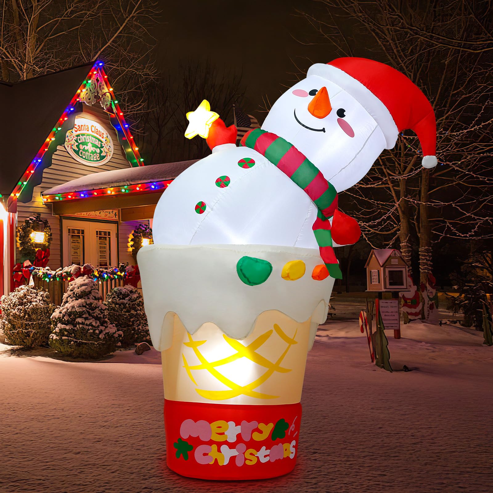 Amazon.com: Hanayard 6 FT Christmas Inflatables Snowman Outdoor ...