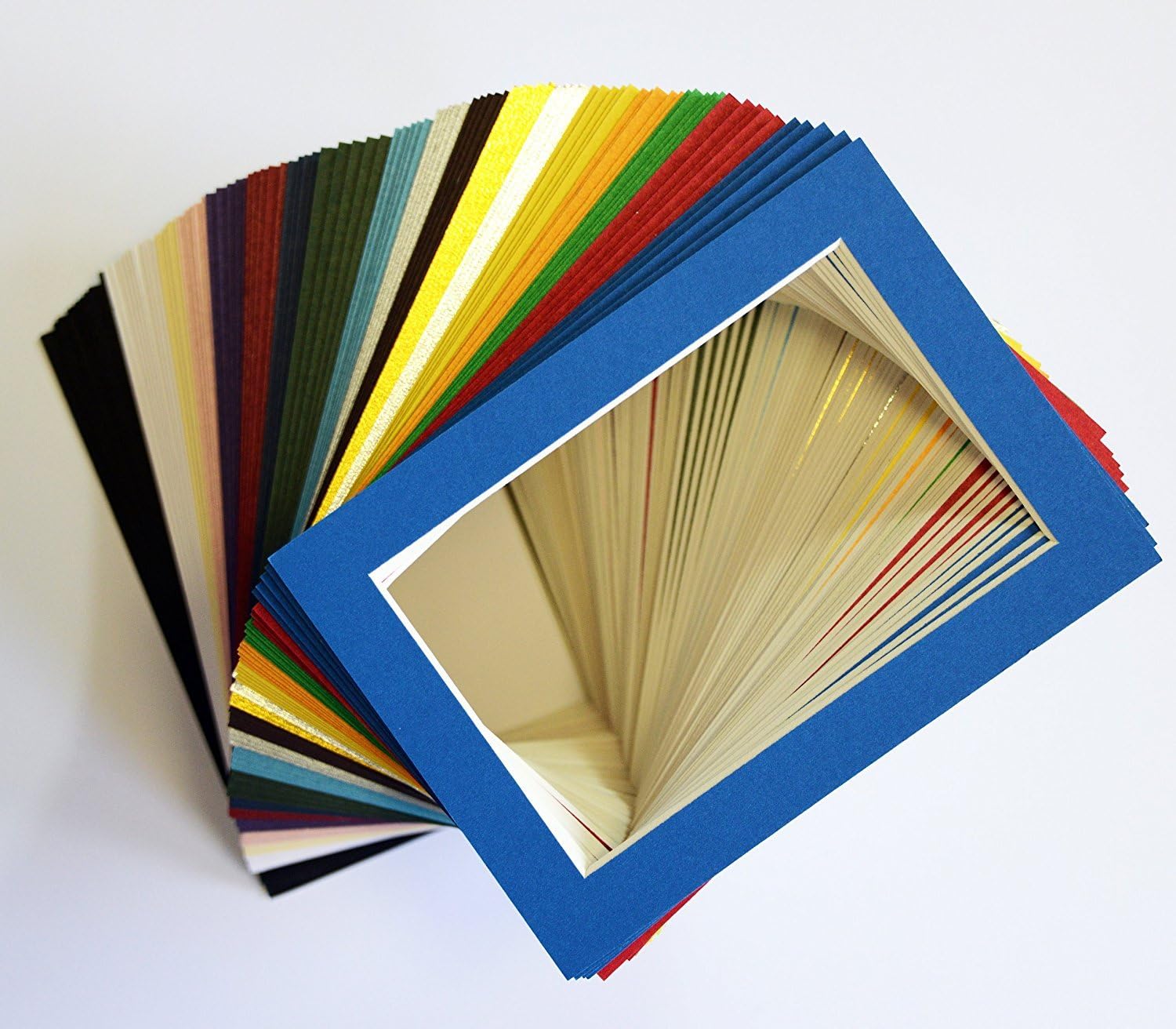 Amazon.com: Pack of 100 Sets of 5x7 Mixed Colors Picture Mats Mattes ...