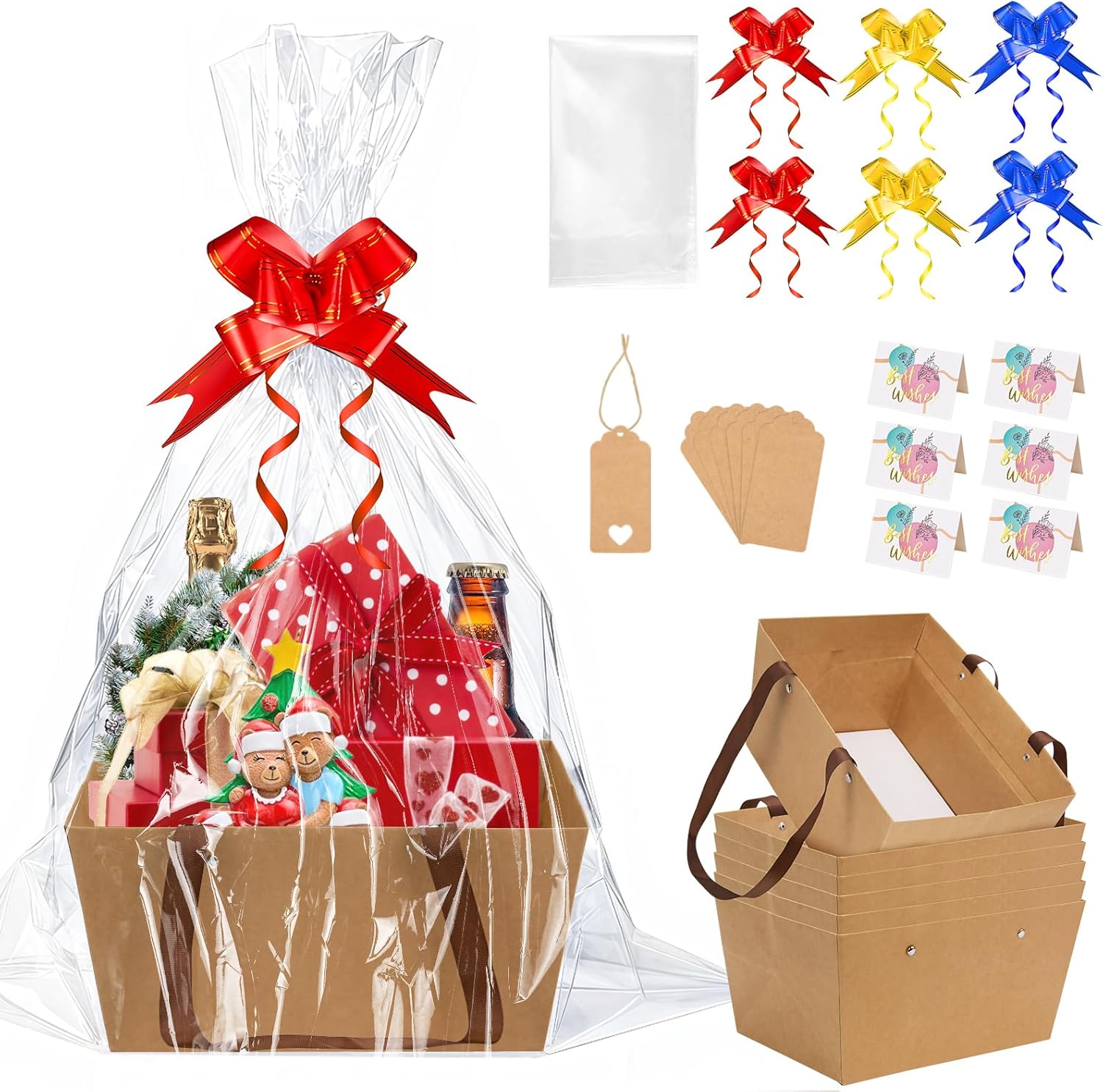 SelfTek 6 Set Geschenkkorb Leer Groß - Geschenkkorb mit Präsentkorb ...