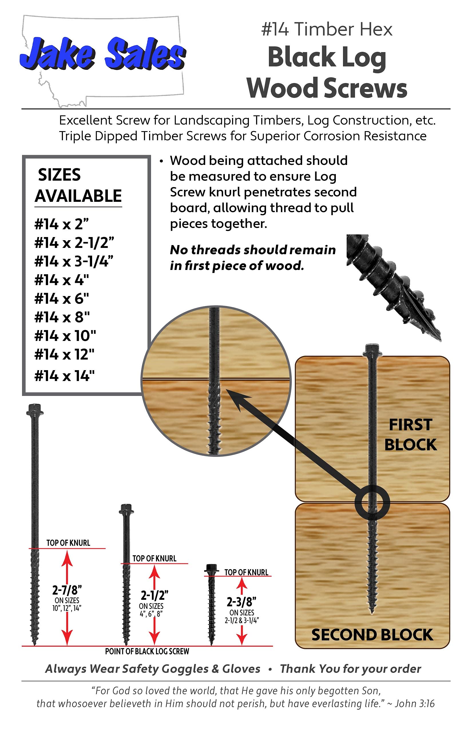 Snapklik.com : #14 X 10" Heavy Duty Black Timber/Log/Landscaping Wood ...