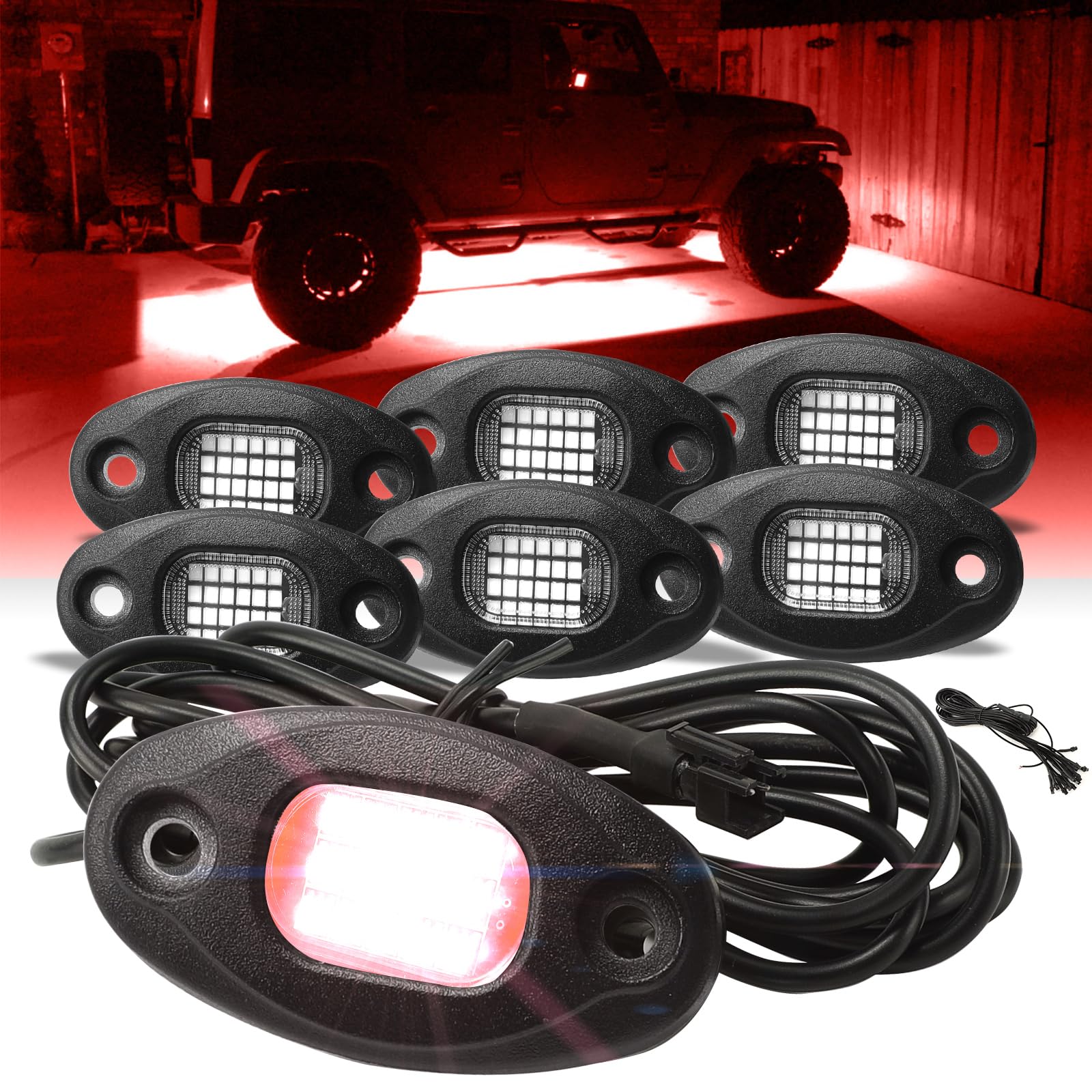 Snapklik.com : SUNPIE 6 Pods Red Rock Lights 24 Aluminium Metal ...