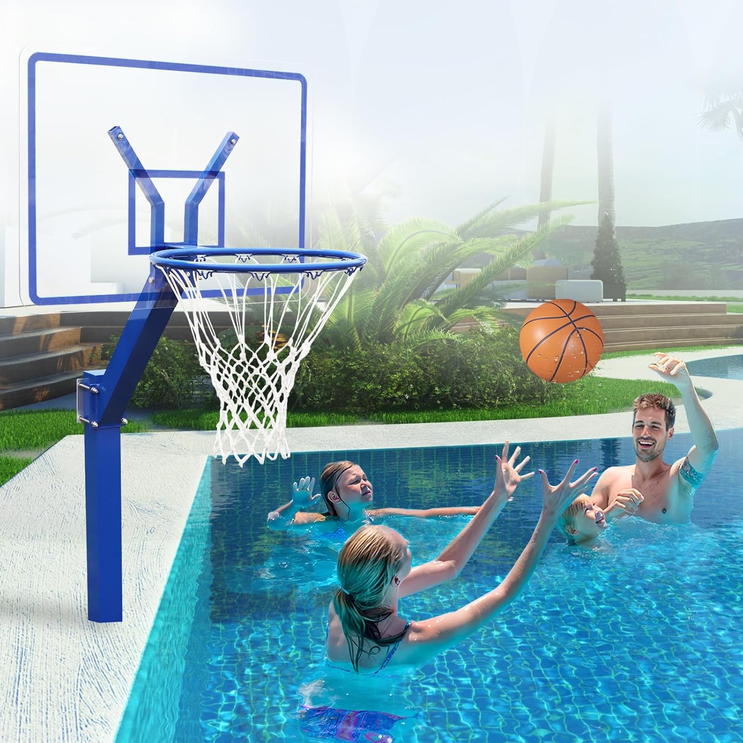 Amazon.com : PROGOAL Pool Basketball Hoop In-Ground Removable ...