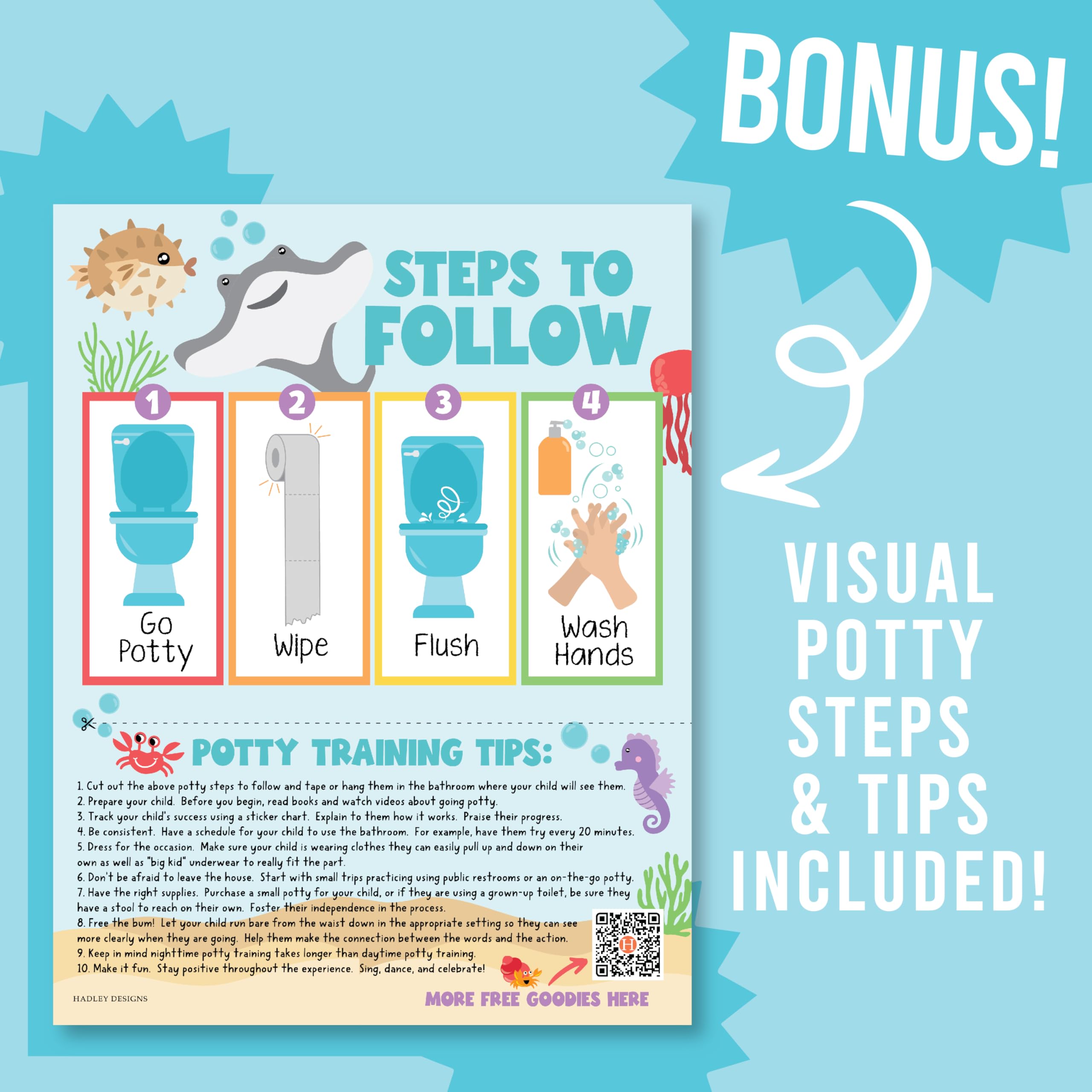 Snapklik.com : Ocean Sticker Chart For Kids Potty Training Chart For ...