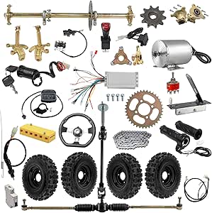 Amazon.com: YC Yier 32" Complete Go Kart Rear Live Axle Kit & Brushless 48V 1800W Electric Motor ...
