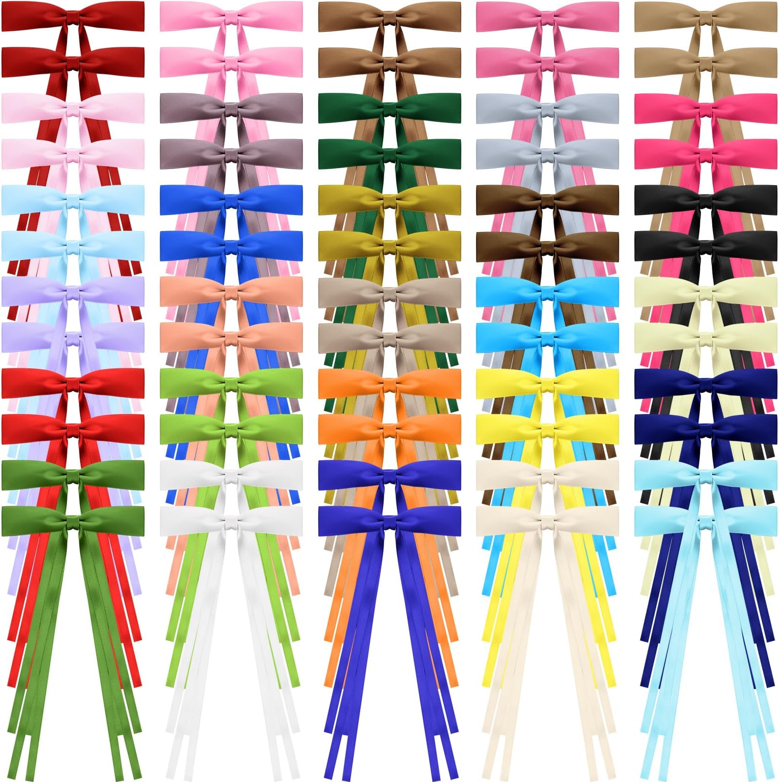 Amazon.com : Mimorou 60 Pcs Hair Bow Clips Bulk Ribbon Bowknot Satin ...