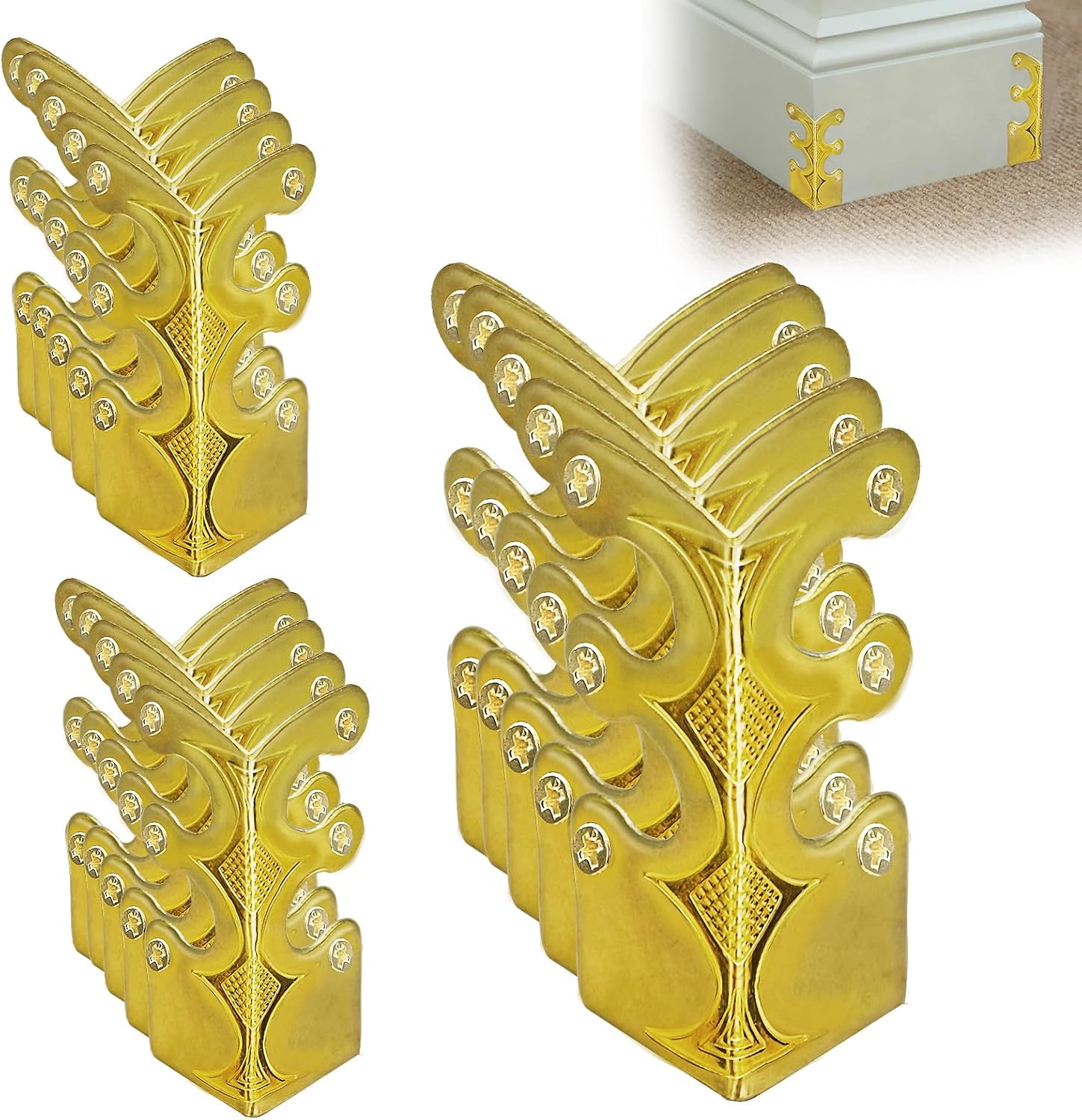 Amazon.com: 10PCS Solid Brass Skirting Board Corner Protectors ...
