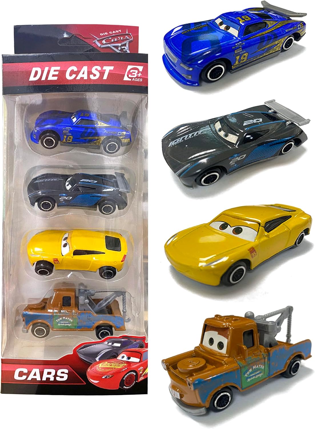 Amazon.com: Siteduo Movie 4 Pcs Car Toy 1:55 Scale Die-Casting Car ...