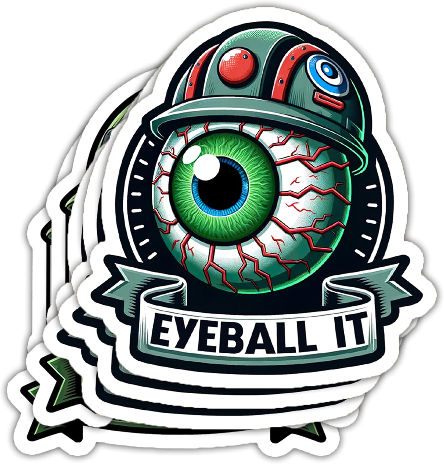 Amazon.com: MONRADO 5PCS 3.2"" Just Eyeball IT Sticker, Hard Hat Helmet ...