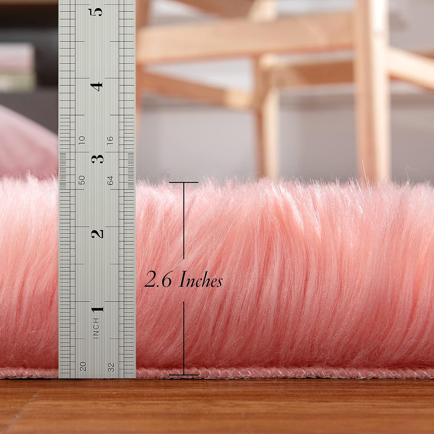 Fluffy Fur Rug for Bedroom, 2 x 3 Feet Coral Shaggy Faux Sheepskin Rugs ...