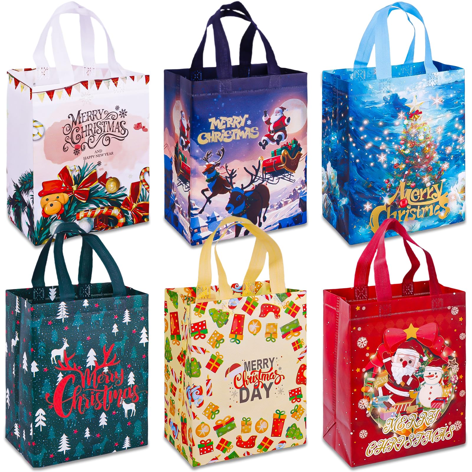 Amazon.com: Exun Merry Christmas Gifts Bags with Handles, Christmas ...