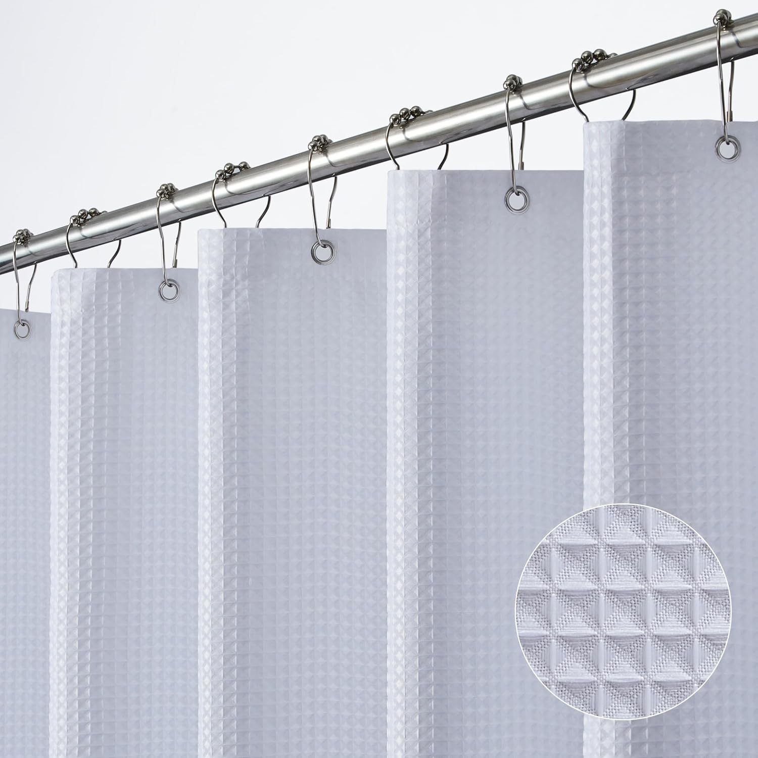Amazon.com: Long Shower Curtain 78 Length,Waffle Weave Shower Curtain ...