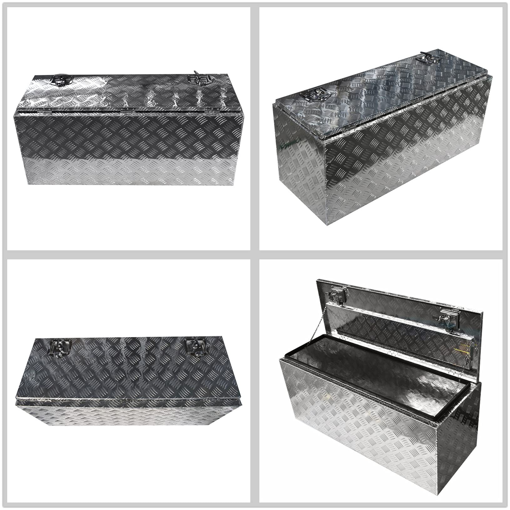 LABLT 42 Inch Trailer Tongue Tool Box Chest Box Diamond Tread Aluminum ...