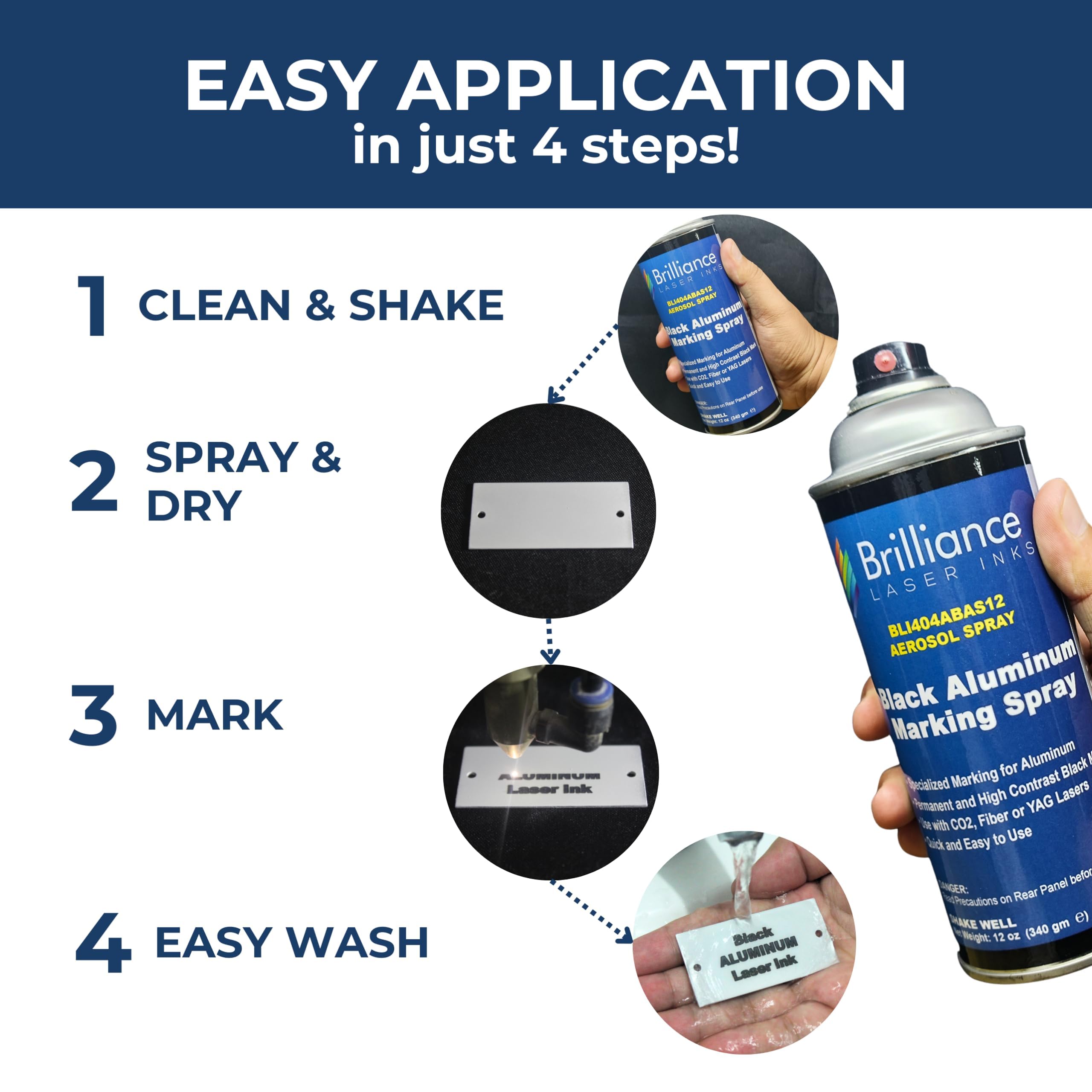Snapklik.com : Brilliance Laser Inks 12 Oz Aluminum Laser Marking Spray ...