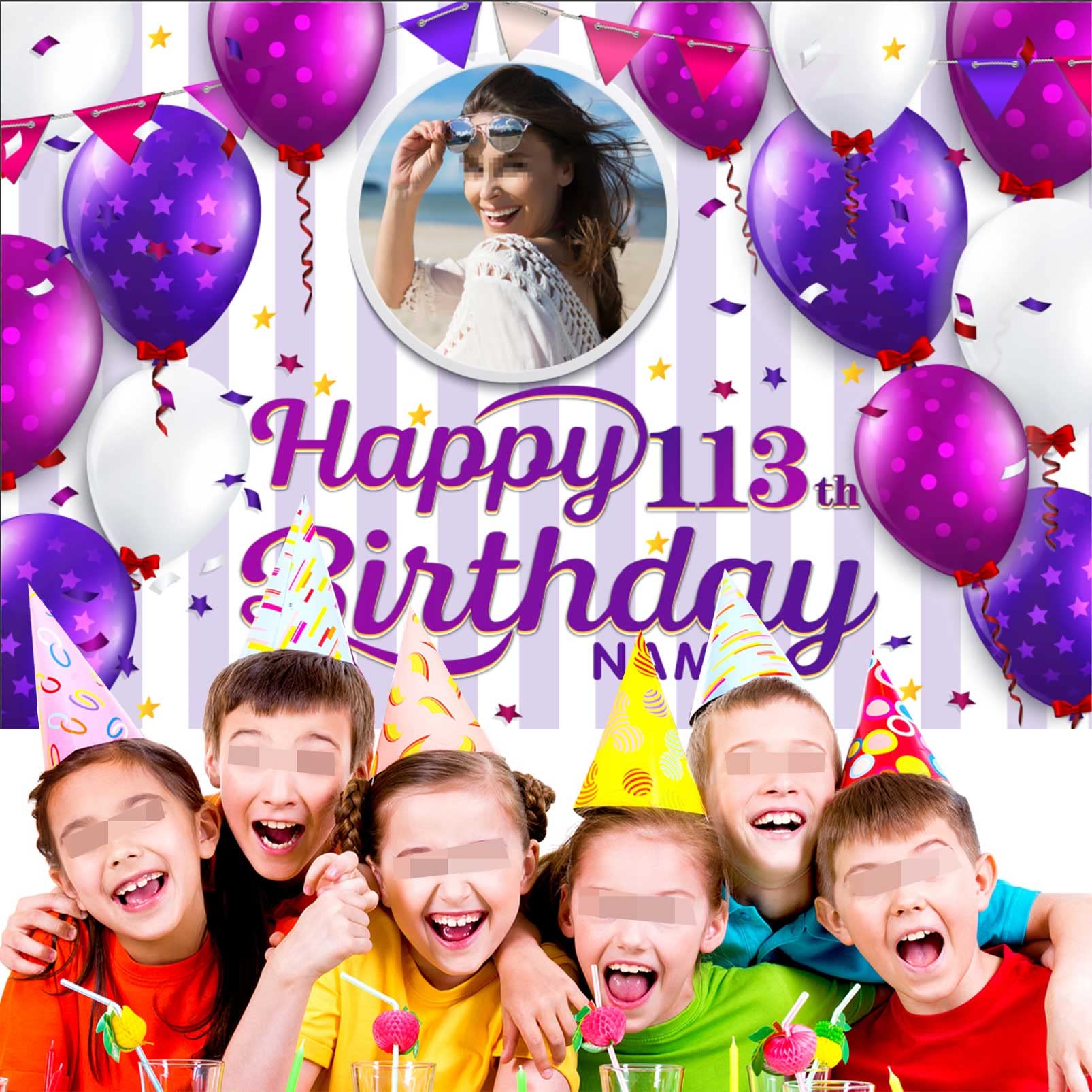Snapklik.com : Custom Happy 113th Birthday Decoration Banner ...