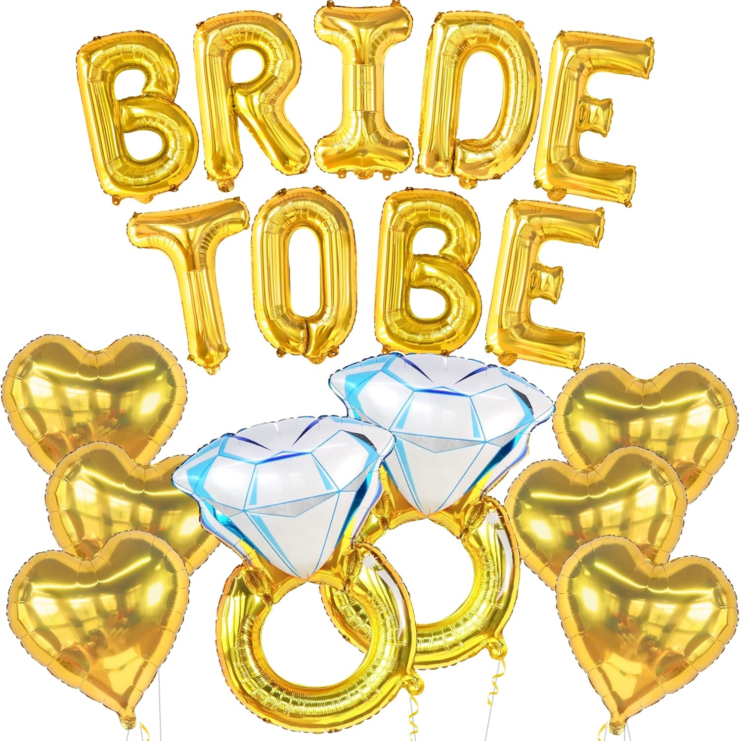 Amazon.com: KatchOn, Gold Bride To Be Balloons Set - Pack of 17 | Gold ...