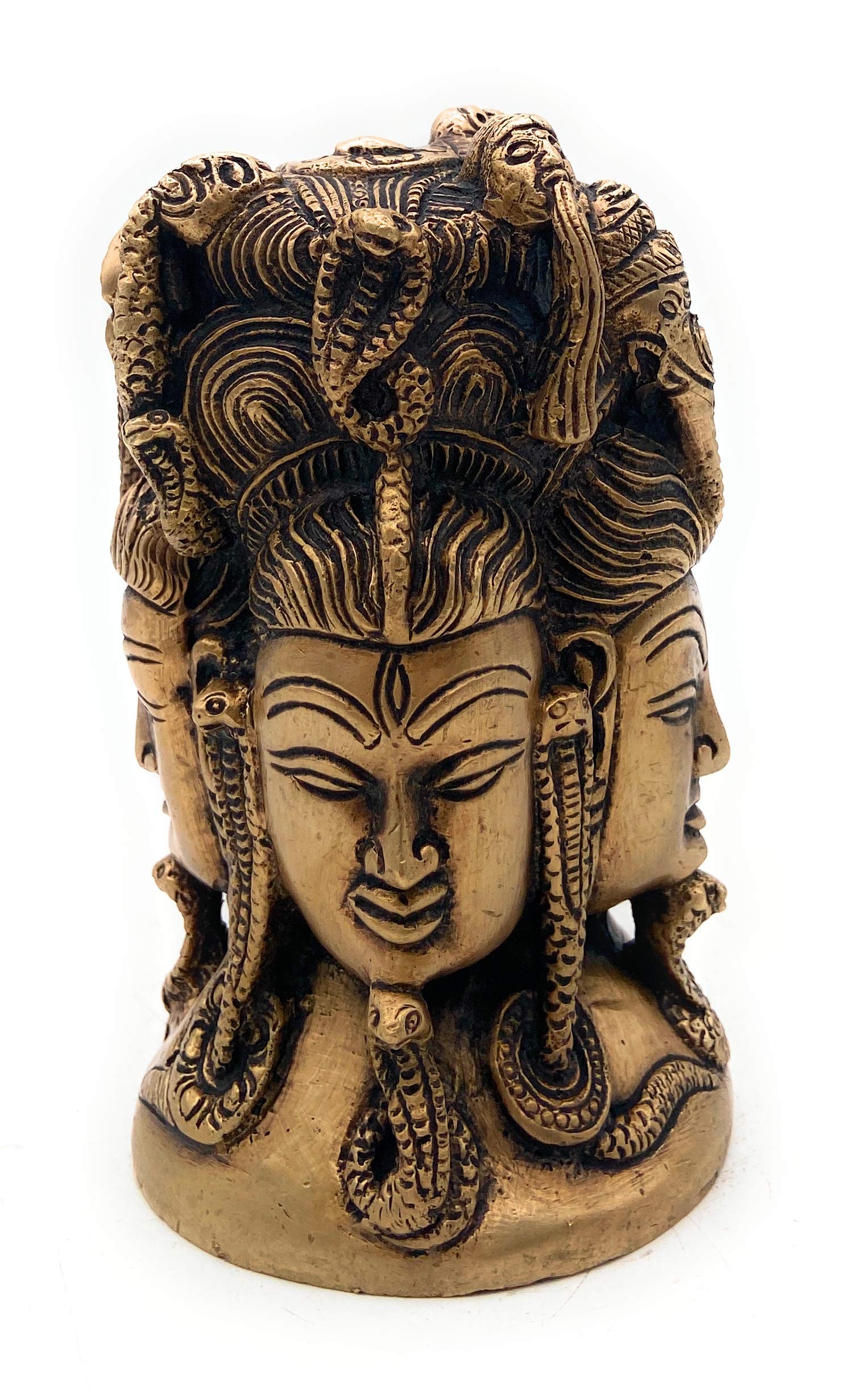 Buy Bhunes Brass Shiva Head | Shiva Head With Sheshnaag |Shiva Face ...