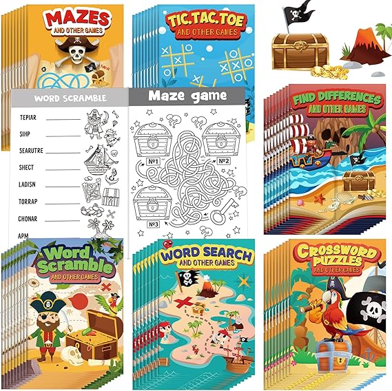 Amazon.com: Hungdao 48 Pcs Pirate Mini Activity Books Bulk for Boys ...
