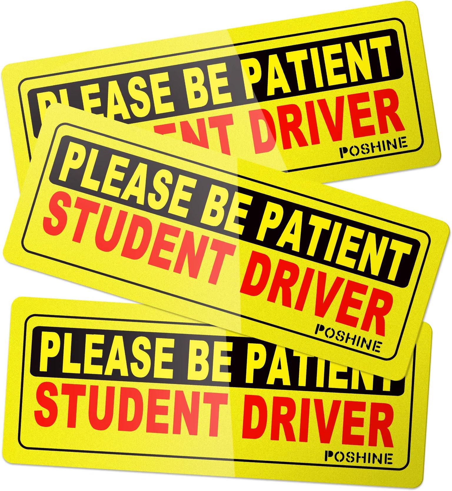 Amazon.com: POSHINE Student Driver Magnet, Reflective Vehicle Sign ...