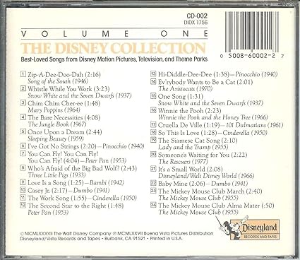 The Disney Collection, Volume One (Best-Loved Songs from Disney Motion ...